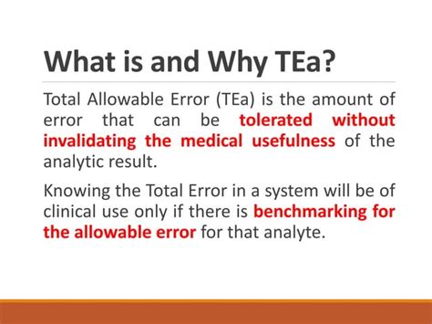 Total Allowable Error Teapptx Medical Tests Medical Health