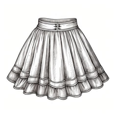 Premium Photo Vintage Pencil Sketch Illustration Of A Skirt With
