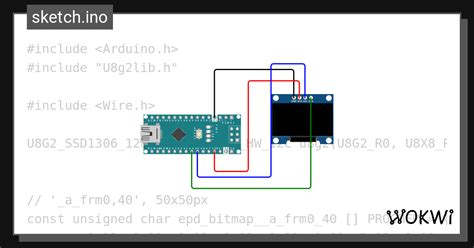 Arduino Nano Oled I2c Animated  Wokwi Esp32 Stm32 Arduino Simulator