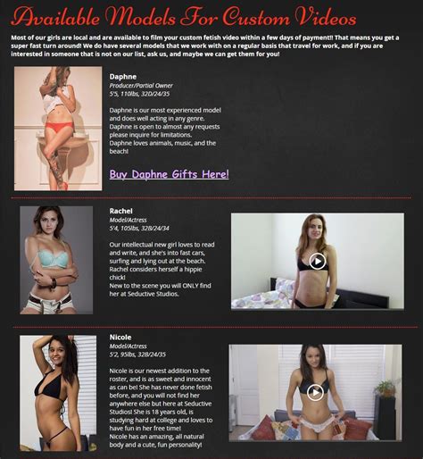 Available Models For Custom Videos The Lift Carry Forums