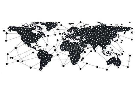 Global Network Connections World Map Abstract Design Stock Illustration Illustration Of