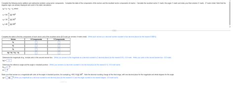 Solved Complete The Following Vector Addition Problem Using