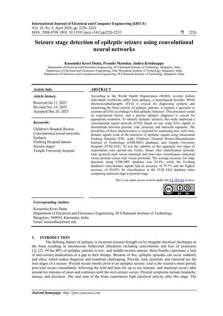 Seizure Stage Detection Of Epileptic Seizure Using Convolutional Neural
