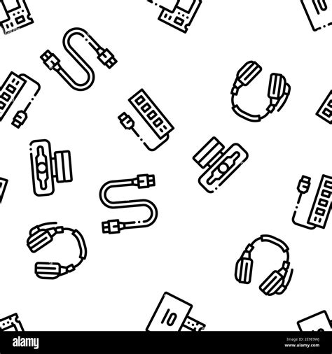 Computer Technology Seamless Pattern Vector Stock Vector Image Art Alamy