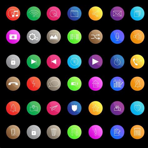 Colorful Glossy Icon Set For App Or Web Vector Art At Vecteezy