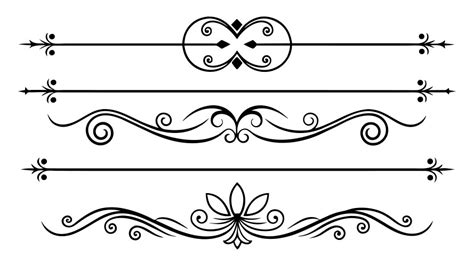 Decorative Swirl Text Separators Vintage Divider Vector Image