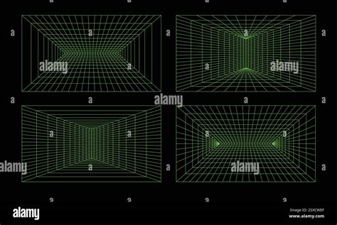 Geometry Wireframe Grid Backgrounds In Neon Green Color Stock Vector Image And Art Alamy