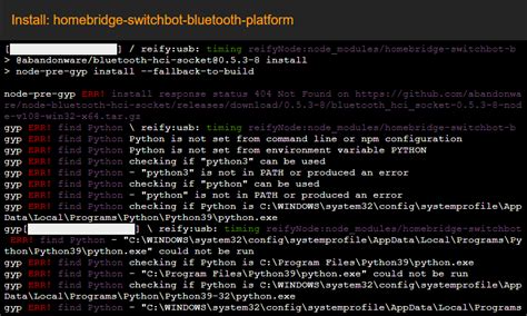 Failure To Install Pluggin Issue Galzo Homebridge Switchbot Bluetooth GitHub