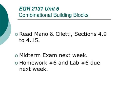 egr 2131 unit 6 combinational building blocks ppt download