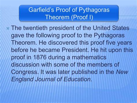 Pythagorean Theorem And Its Various Proofs PPT