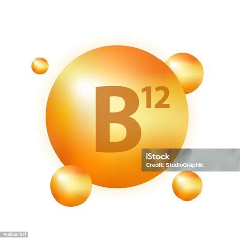 비타민 B12 금 알약 아이콘입니다 B 그룹 시아 노 코발라민 히드 록소 코발라민 약과 비타민 복합체 뷰티 트리트먼트 영양 스킨