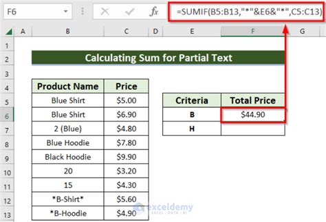 How To Sum If A Cell Contains Criteria 5 Suitable Examples