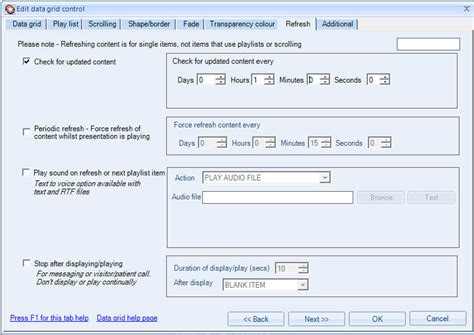Repeat Digital Signage Data Grid Control