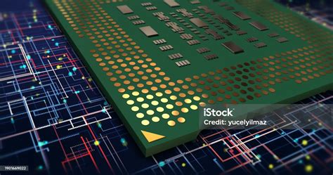 Advanced Powerful Cpu Processor Analyzing Data Flow Data Processing