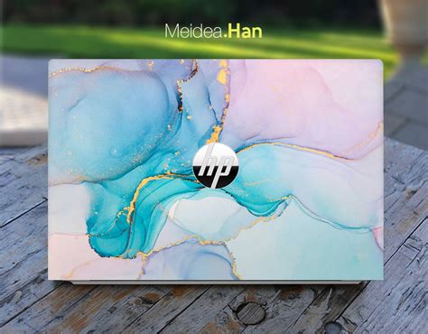 Hp Envy X Laptop Skin Personalized Customizable Blue Marble Texture Vinyl For Spectre