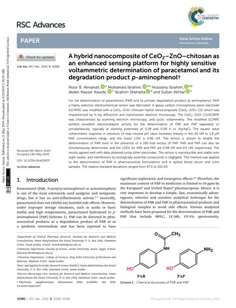 Pdf A Hybrid Nanocomposite Of Ceo 2 Znochitosan As An Enhanced