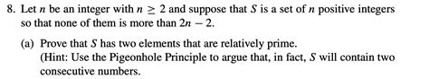 Solved Let N Be An Integer With N And Suppose That S Is Chegg