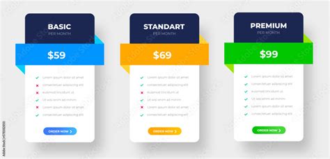 ui ux pricing design tables with tariffs subscription features