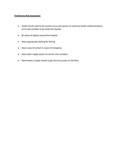 Preliminary Risk Assessment Docx
