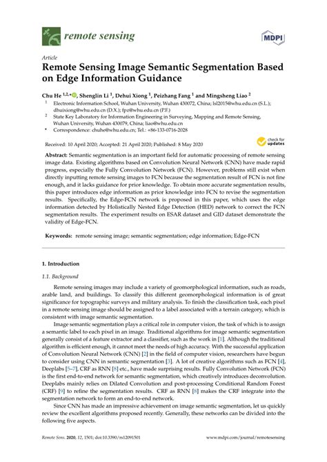 pdf remote sensing image semantic segmentation based on edge