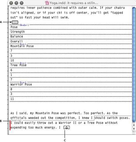 select and edit tables in indesign