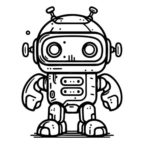 Premium Vector Cute Robot Vector Illustration Isolated On White Background