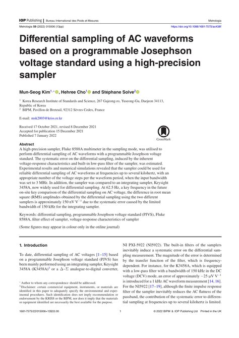 Differential Sampling Of Ac Waveforms Based On A Programmable Josephson