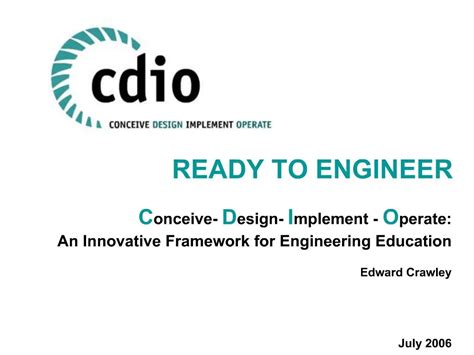 Ppt Ready To Engineer Conceive Design Implement Operate An