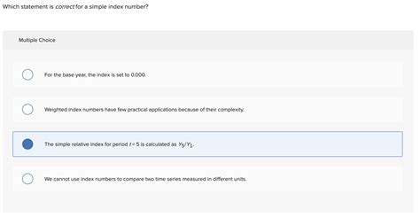 Solved Which Statement Is Correct For A Simple Index