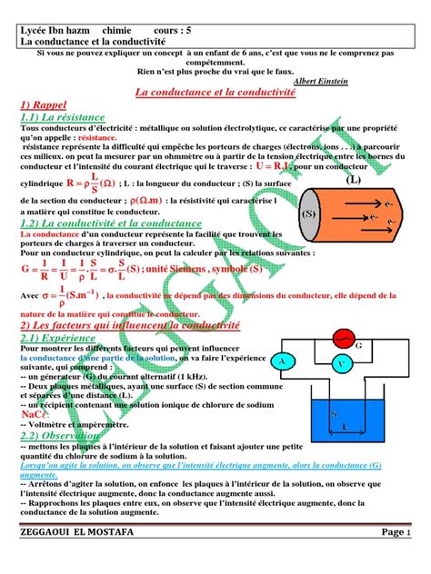 La Conductance Et La Conductivite Download Free Pdf Conductivité