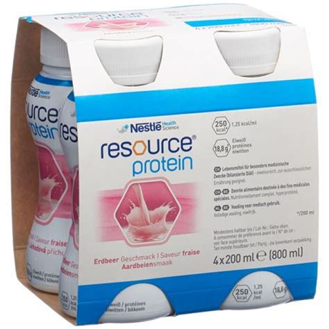 Resource Protein Erdbeer 4x 200мл