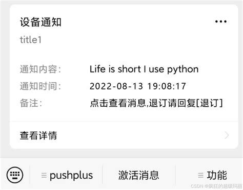 用 Python 实现对微信进行推送消息的工具 Pushpluspushplus推送消息到个人微信 Csdn博客