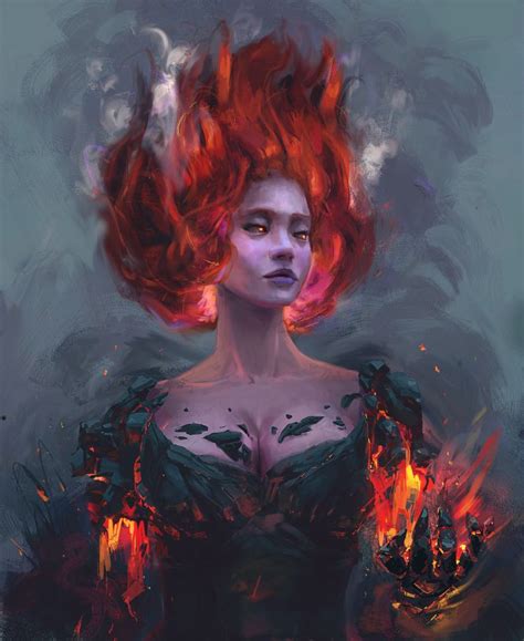 ArtStation Fire Genasi Ideias Para Personagens Arte Digital Fantasy Arte Fantasia