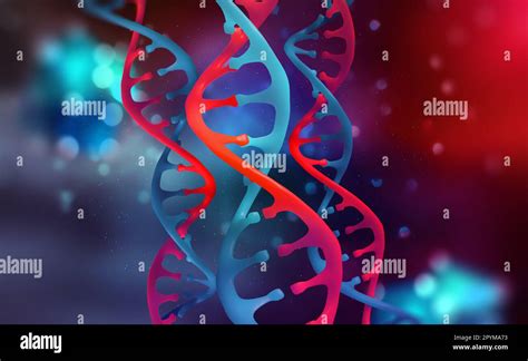 Dna Helix Human Genome Research Genetic Modification Biotechnology Of Future In 3d