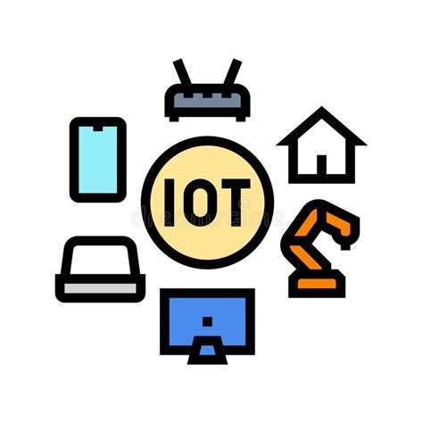 Internet Of Things Iot Devices Color Icon Vector Illustration Stock Vector Illustration Of