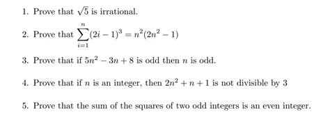 solved 1 prove that 5 is irrational 2 prove that