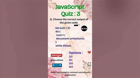 Javascript Quiz 3 Javascript Java Coding Python Code Developer Dsa Springboot Quiz Ai