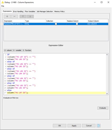 column expression node help required knime analytics platform knime