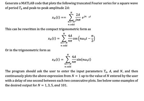 Solved Generate A Matlab Code That Plots The Following
