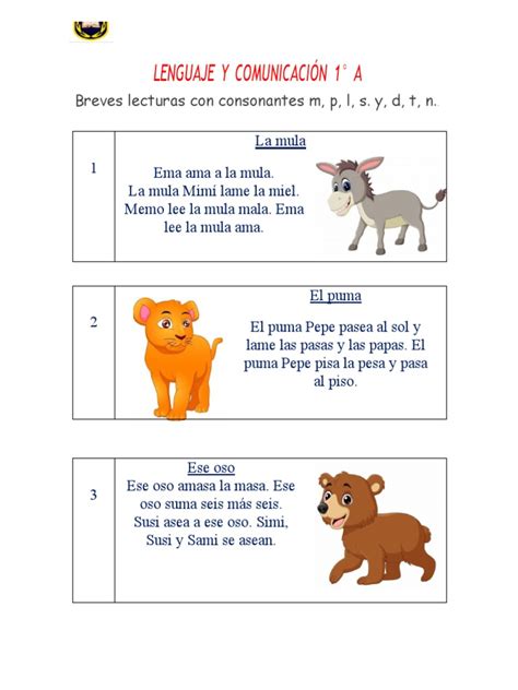 lecturas breves consonantes m p l s d t n pdf