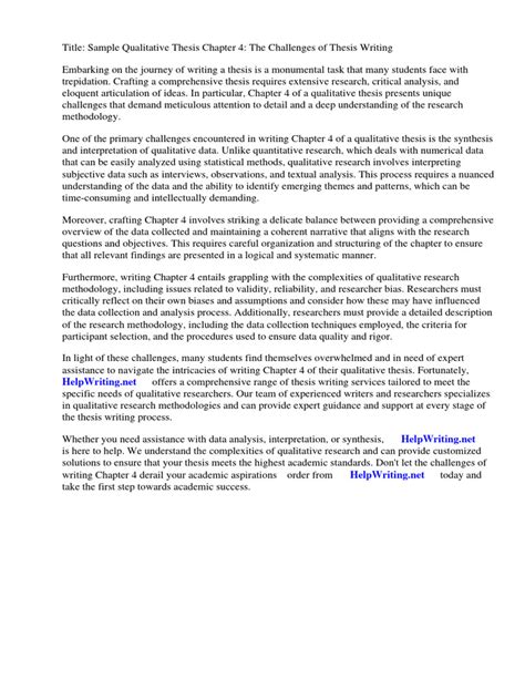 Sample Qualitative Thesis Chapter 4 Pdf Methodology Qualitative