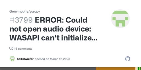 error could not open audio device wasapi can t initialize audio