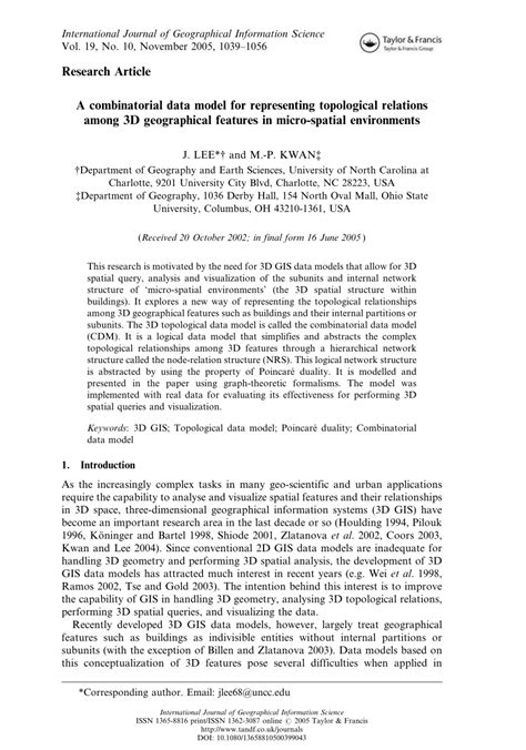 Pdf A Combinatorial Data Model For Representing Topological Relations Among 3d Geographical
