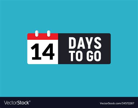 14 Days To Go Last Countdown Icon Eleven Vector Image