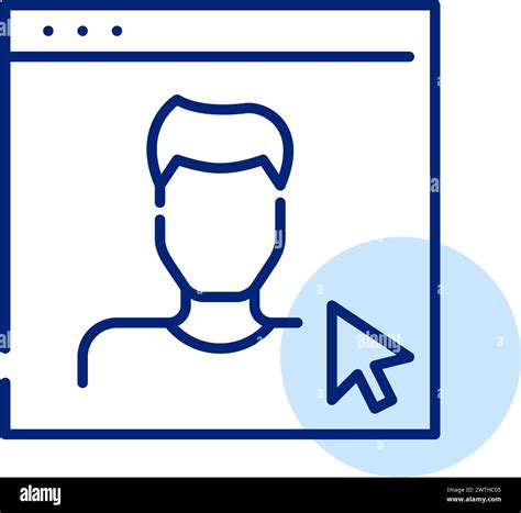 Male User Avatar In A Browser Page With A Mouse Pointer Over It Online