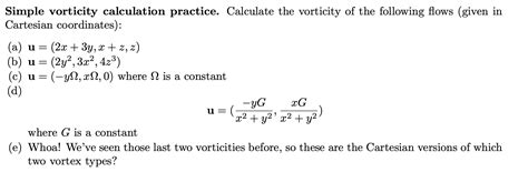 Solved Simple Vorticity Calculation Practice Calculate The