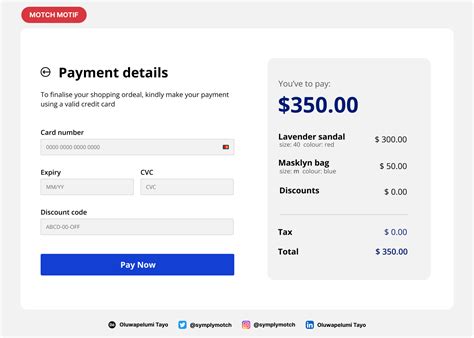 Daily Ui 002 Checkout Page By Oluwapelumi T On Dribbble