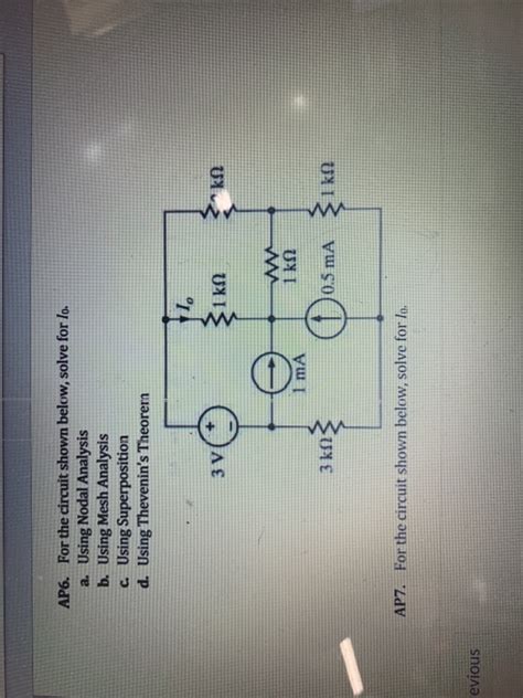 Solved Ap6 For The Circuit Shown Below Solve For Lo A