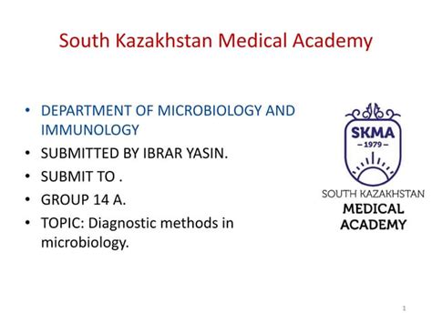 Methods In Diagnostic Microbiology Pptpptx Infectious Diseases