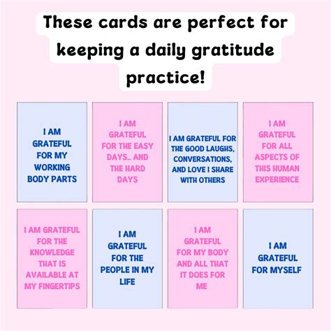 Daily Gratitude Practice Affirmation Cards Daily Mental Health Practice